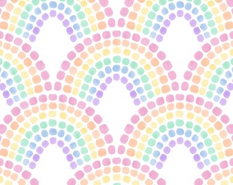 Seamless Watercolor Rainbow Mosaic Pattern • Colourful Minimal Pastel ...