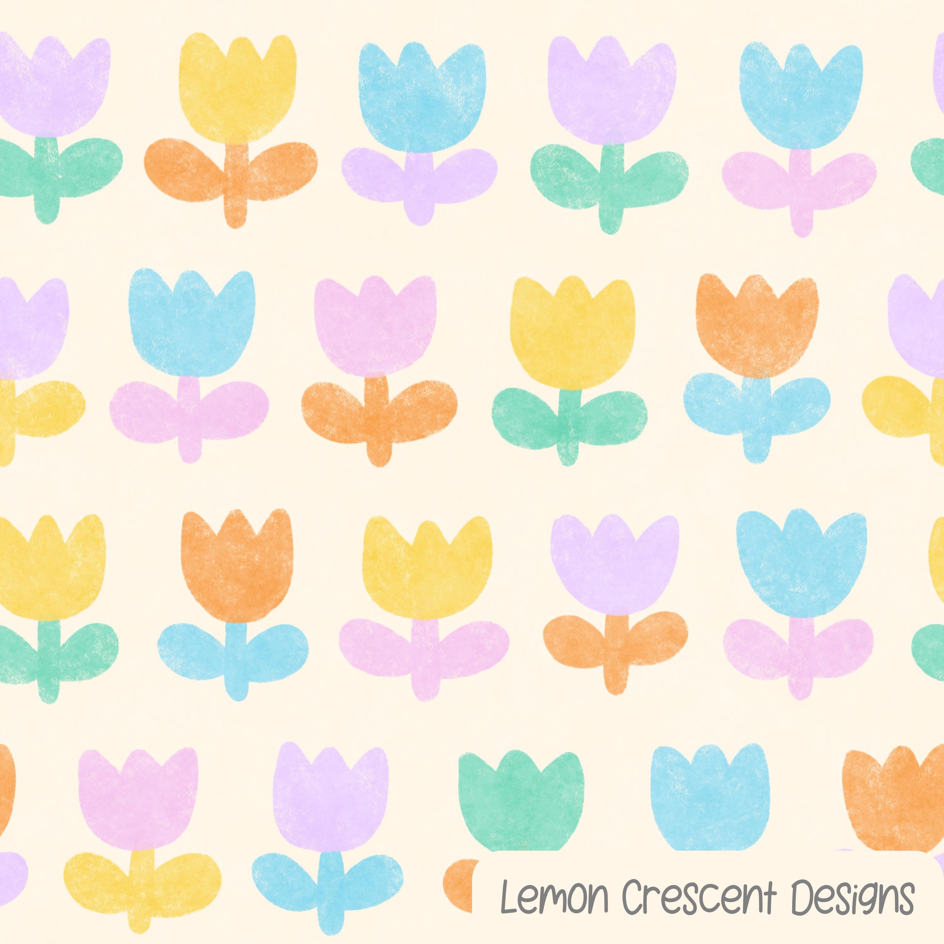 Seamless Spring Tulip Pattern • Pastel Rainbow Floral • Cute Colorful ...