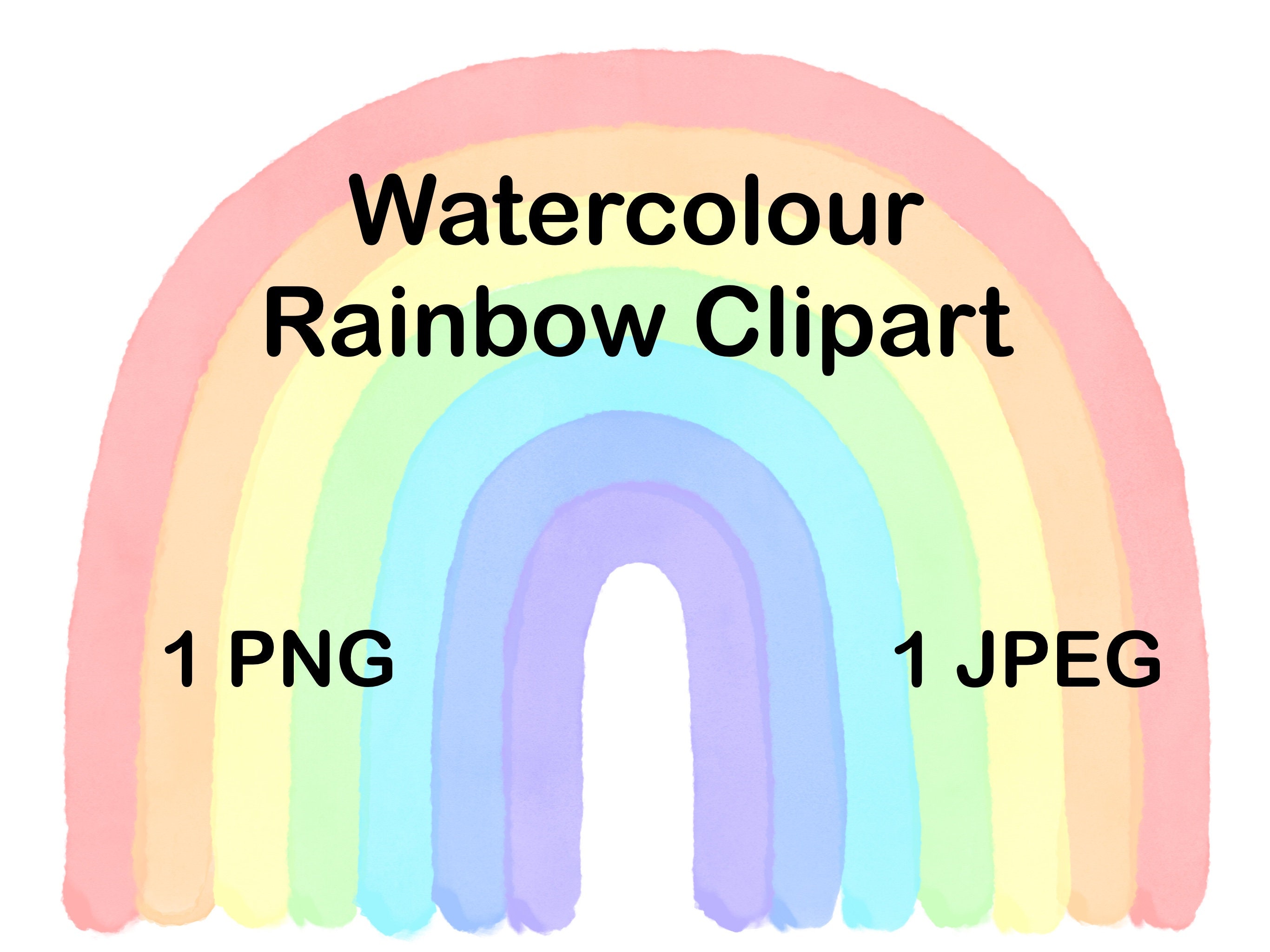 Watercolour Rainbow Clipart Rainbow Watercolour Graphic Watercolour ...