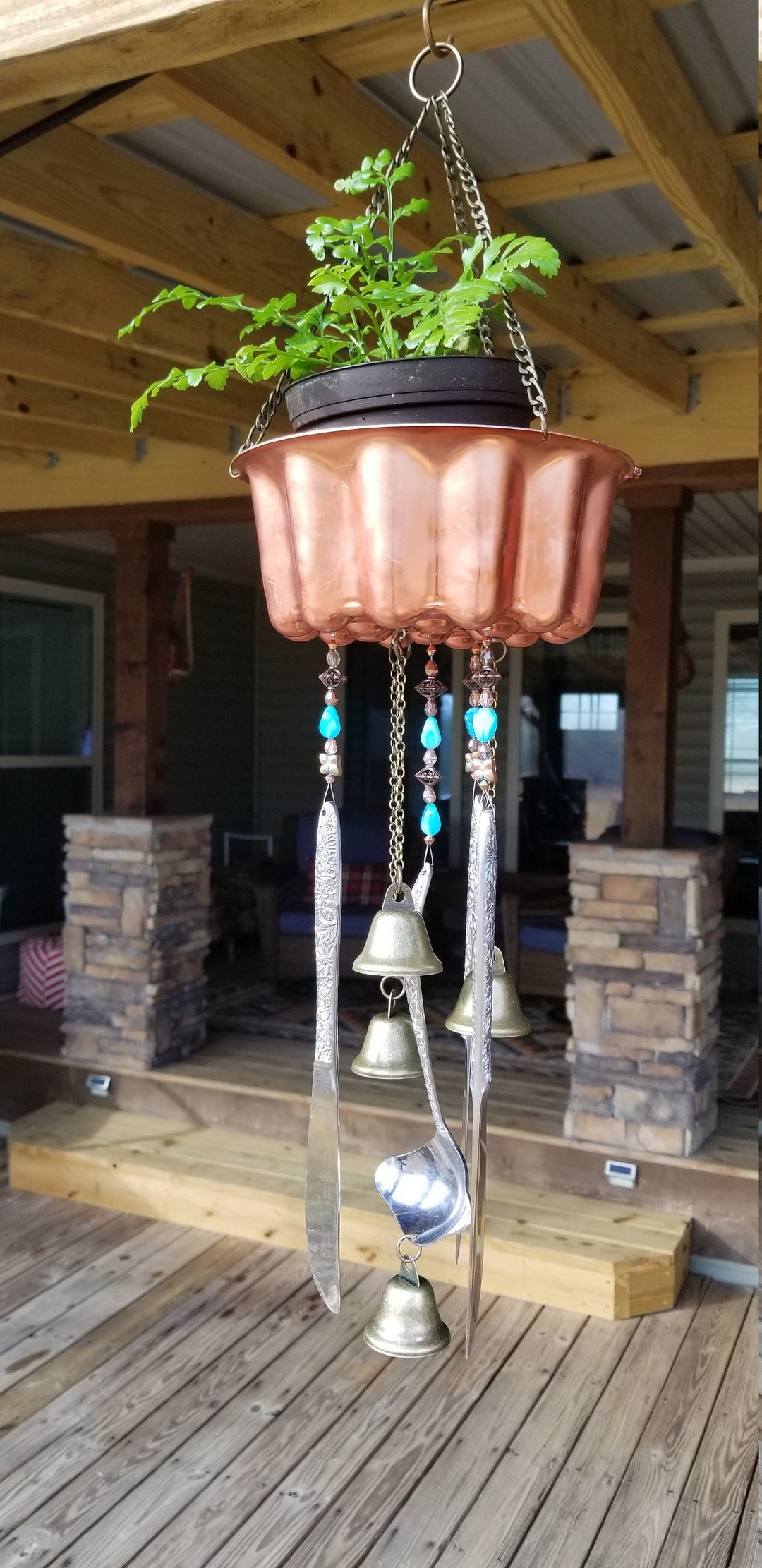 Wind Chimes for Outdoors, Copper Planter Windchime, One of a Kind ...