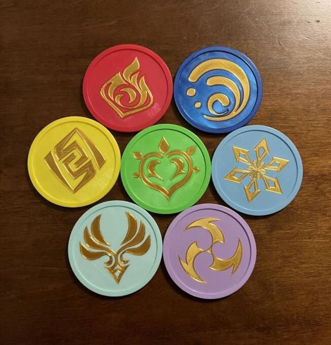 Genshin Element Coasters - Etsy