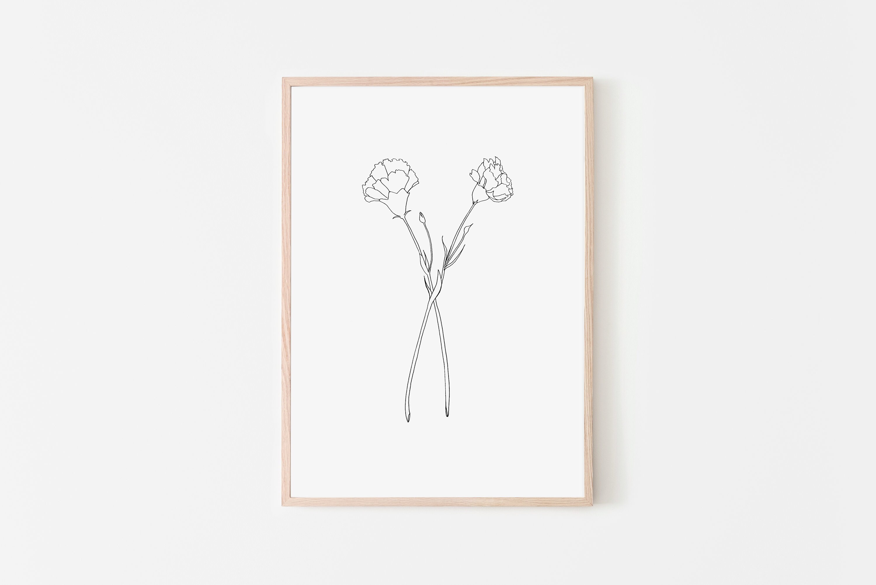 Carnation Line Drawing - Etsy