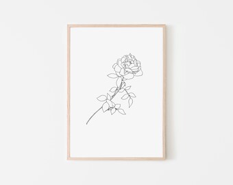 Rose Sketch Print / Printable / Art / Digital Download / Pen Sketch ...