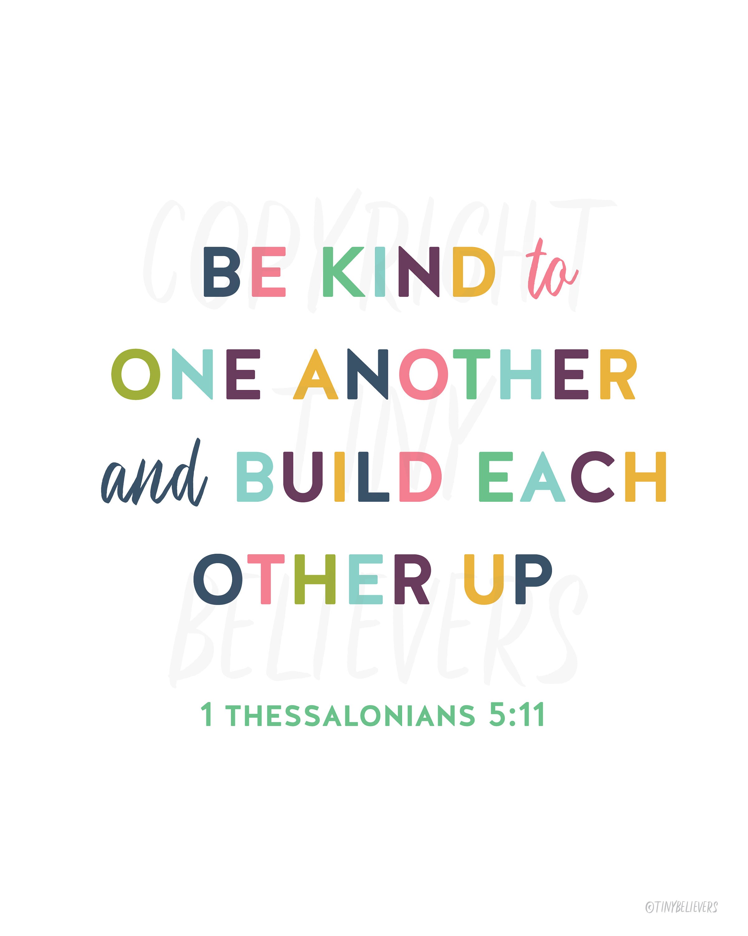 1 Thessalonians 5:11 Art Children Bible Verse Picture Bible - Etsy