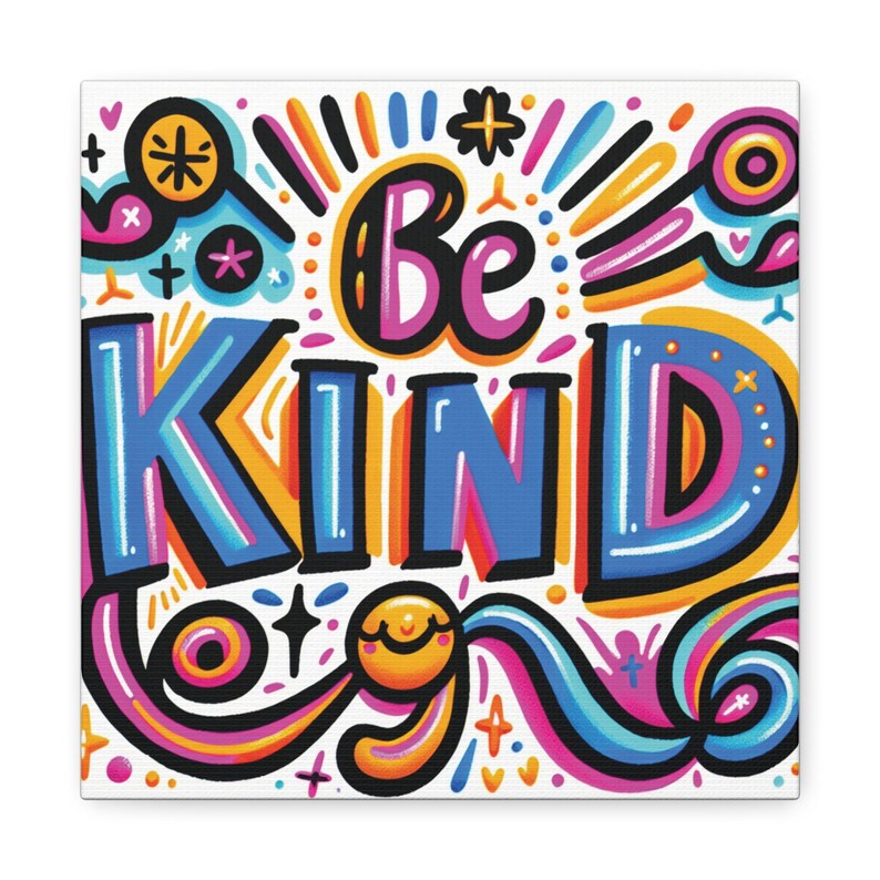 Be Kind Classroom Rules, Manners Sign, School Artwork, Be Kind Canvas Print, Children's Print ...