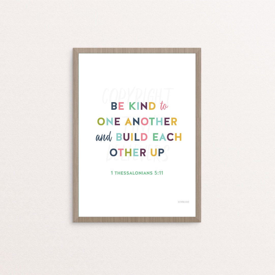 1 Thessalonians 5:11 Art- Children Bible Verse Picture, Bible Verse ...