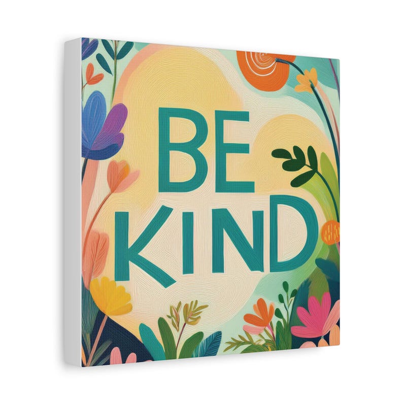 Be Kind Classroom Rules, Manners Sign, School Artwork, Be Kind Canvas ...
