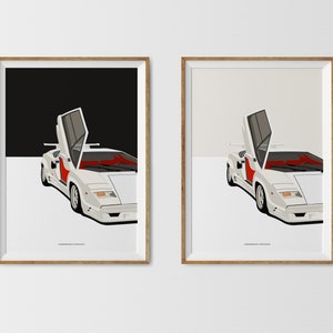 Lamborghini Countach / Printable Car Art / Countach Poster / - Etsy