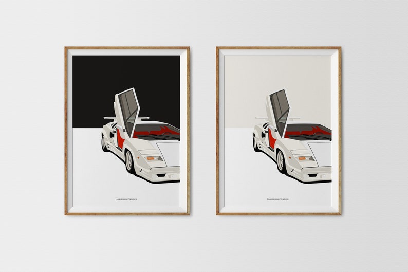 Lamborghini Countach / Printable Car Art / Countach Poster ...