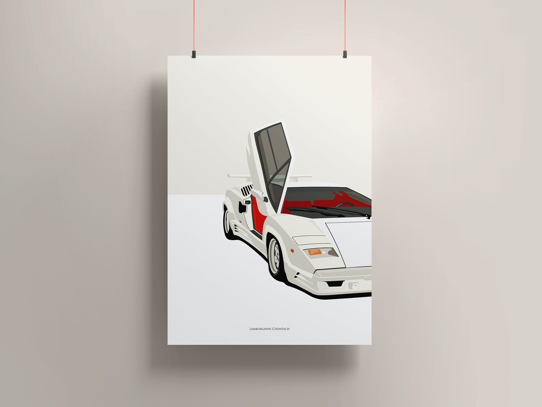 Lamborghini Countach / Printable Car Art / Countach Poster / - Etsy