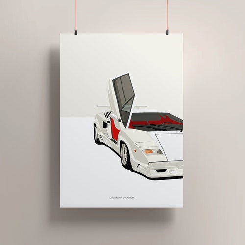 Lamborghini Countach / Printable Car Art / Countach Poster / - Etsy