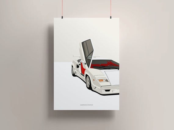 Lamborghini Countach / Printable car art / countach poster / | Etsy