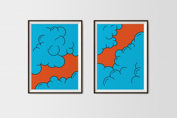 Set of 2 Prints Bubble Pop Art Print Abstract Contemporary - Etsy