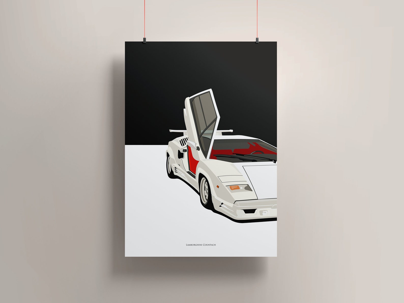 Lamborghini Countach / Printable Car Art / Countach Poster / - Etsy