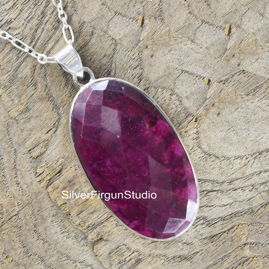 Ruby Pendant,925 Sterling Silver,gothic Pendant,ruby Gemstone Pendant ...