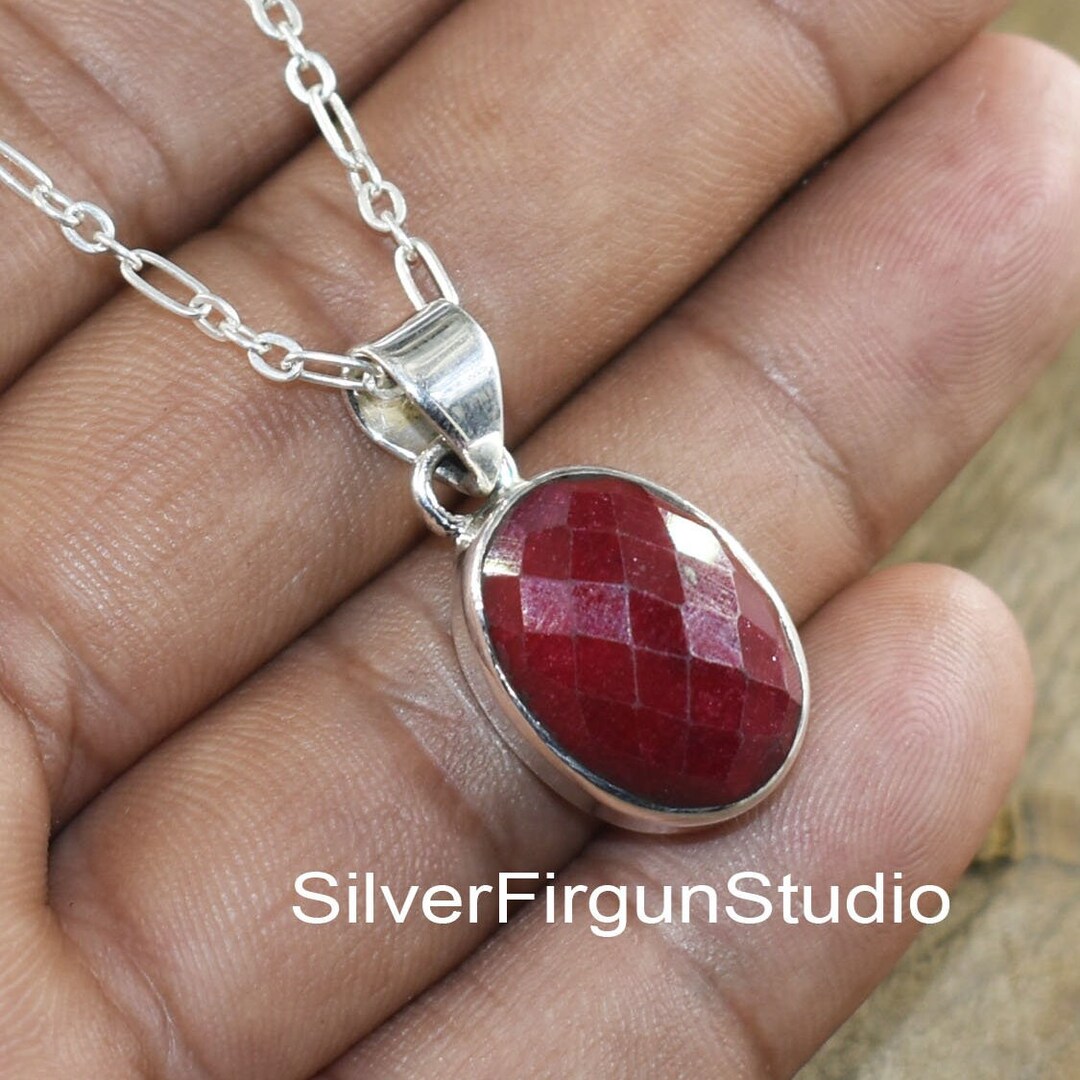 Ruby Pendant,925 Sterling Silver,gothic Pendant,ruby Gemstone Pendant ...