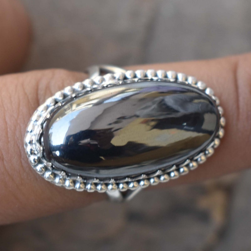 Hematite Ring Women - Etsy