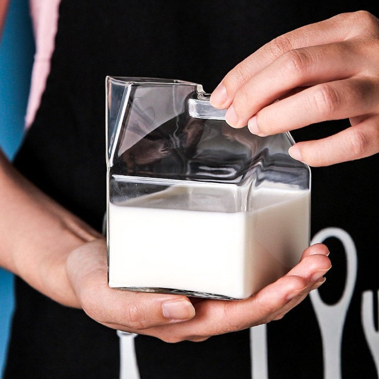 Creative Milk Jug Carton Box Style Transparent Glass 300ML | Etsy