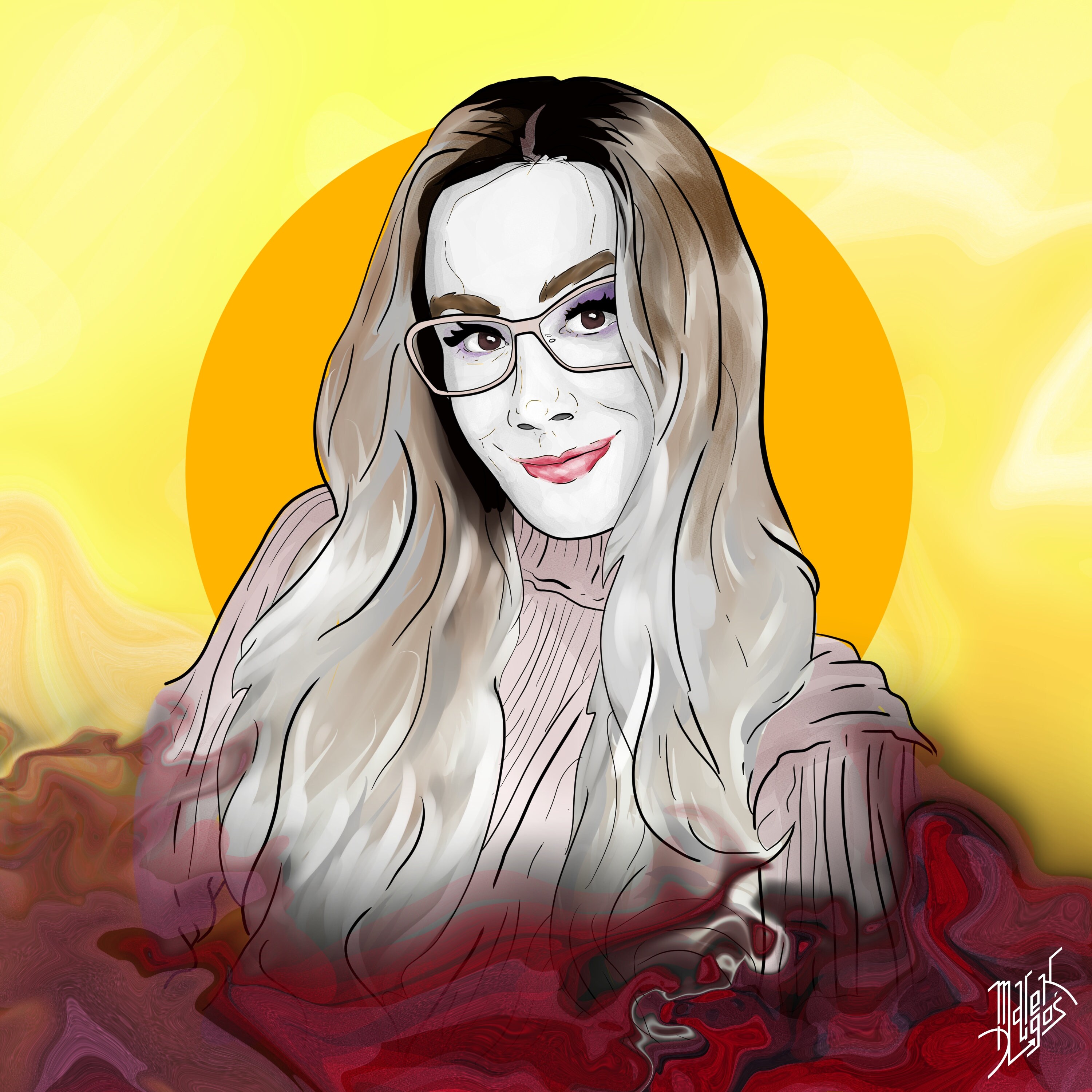 Custom Made Stylized Portrait Digital Art Illustration Self Etsy