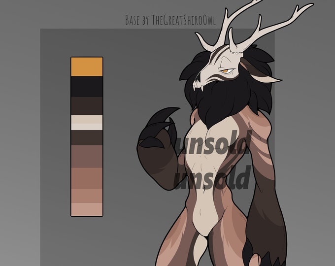 NSFW Deer Monster Demon Wendigo Furry Adoptable Fursona - Etsy