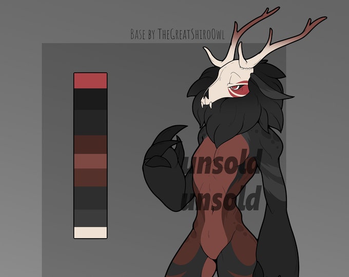 NSFW Deer Monster Demon Wendigo Furry Adoptable Fursona - Etsy