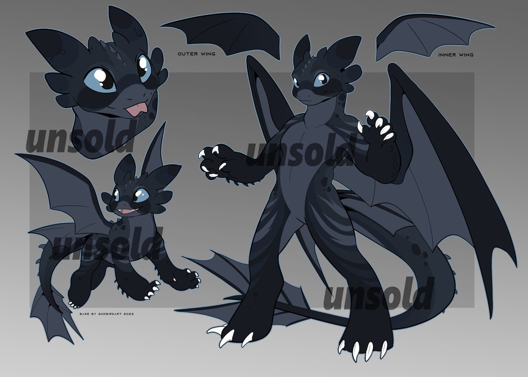 NSFW Night Fury Dragon Furry Adoptable Fursona - Etsy