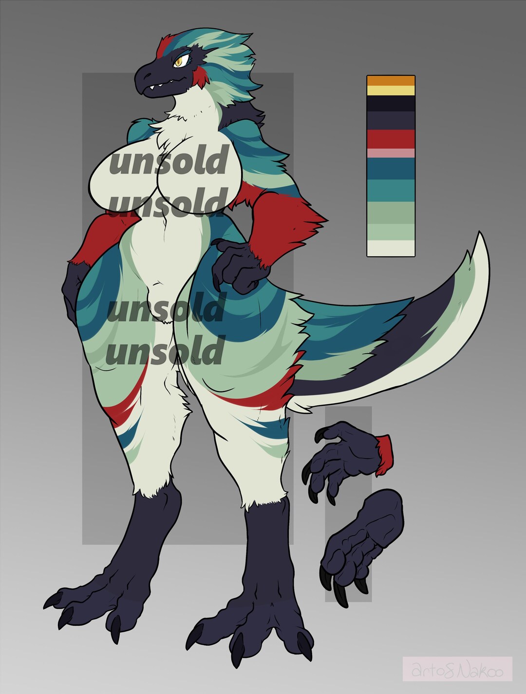 NSFW Raptor Female Dinosaur Furry Adoptable Fursona - Etsy