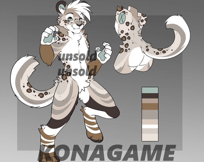 Snow Leopard Cat Feline Furry Adoptable Fursona Etsy