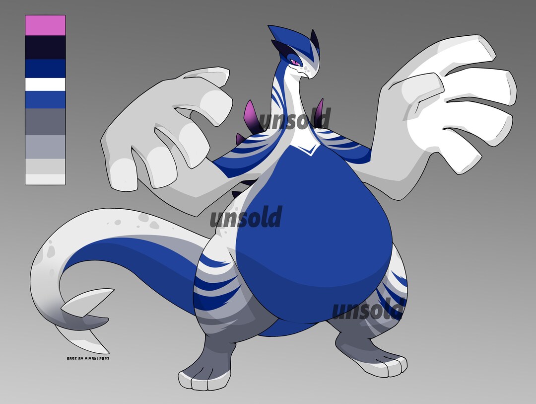 Nsfw Lugia Pokemon Furry Adoptable Fursona Pokesona Etsy