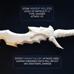 Knight Slayer Dagger From Solo Leveling 3D Printed Kit Cosplay Kit - Etsy