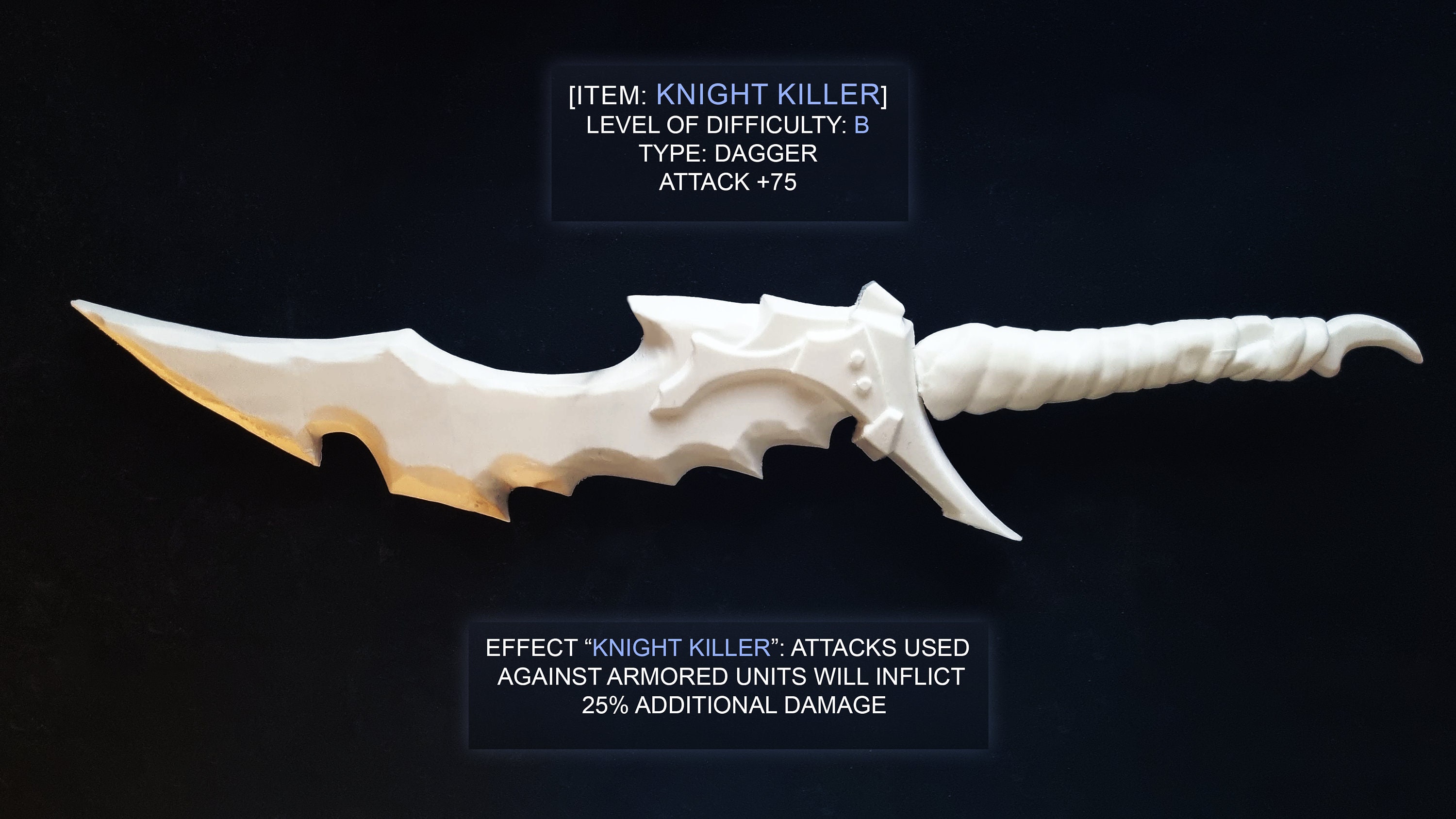 Knight Slayer Dagger From Solo Leveling 3D Printed Kit Cosplay Kit - Etsy