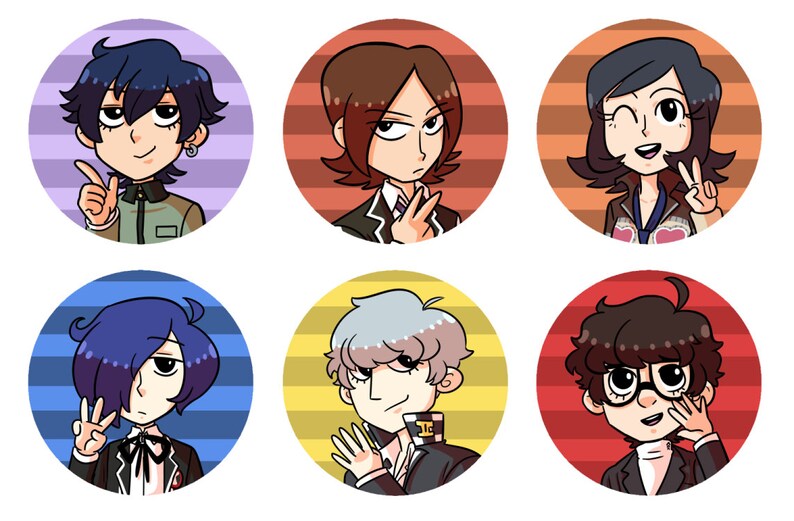 Persona Protag Buttons - Etsy