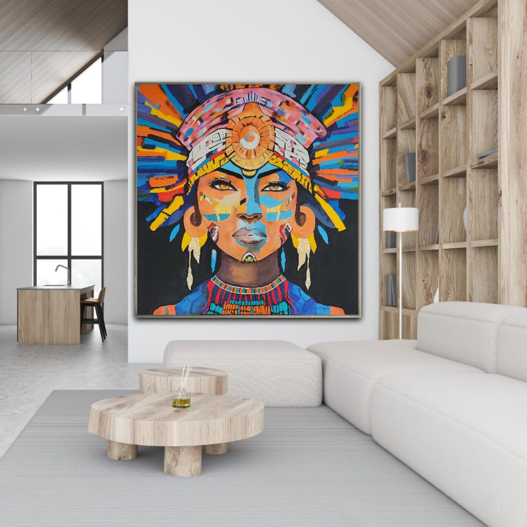 Acrylic Portrait of an Aztec-mayan Woman Portrait ,original Canvas ...
