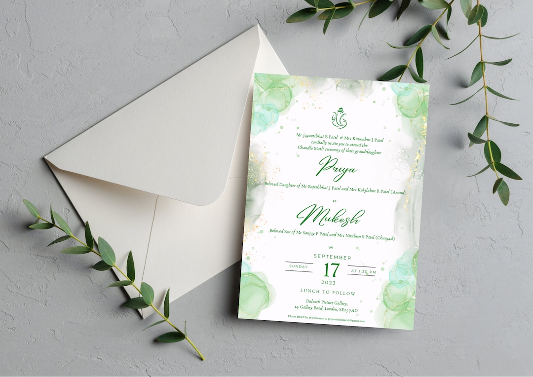 Chandlo Matli / Sagai Indian Engagement Ceremony Invitation digital - Etsy