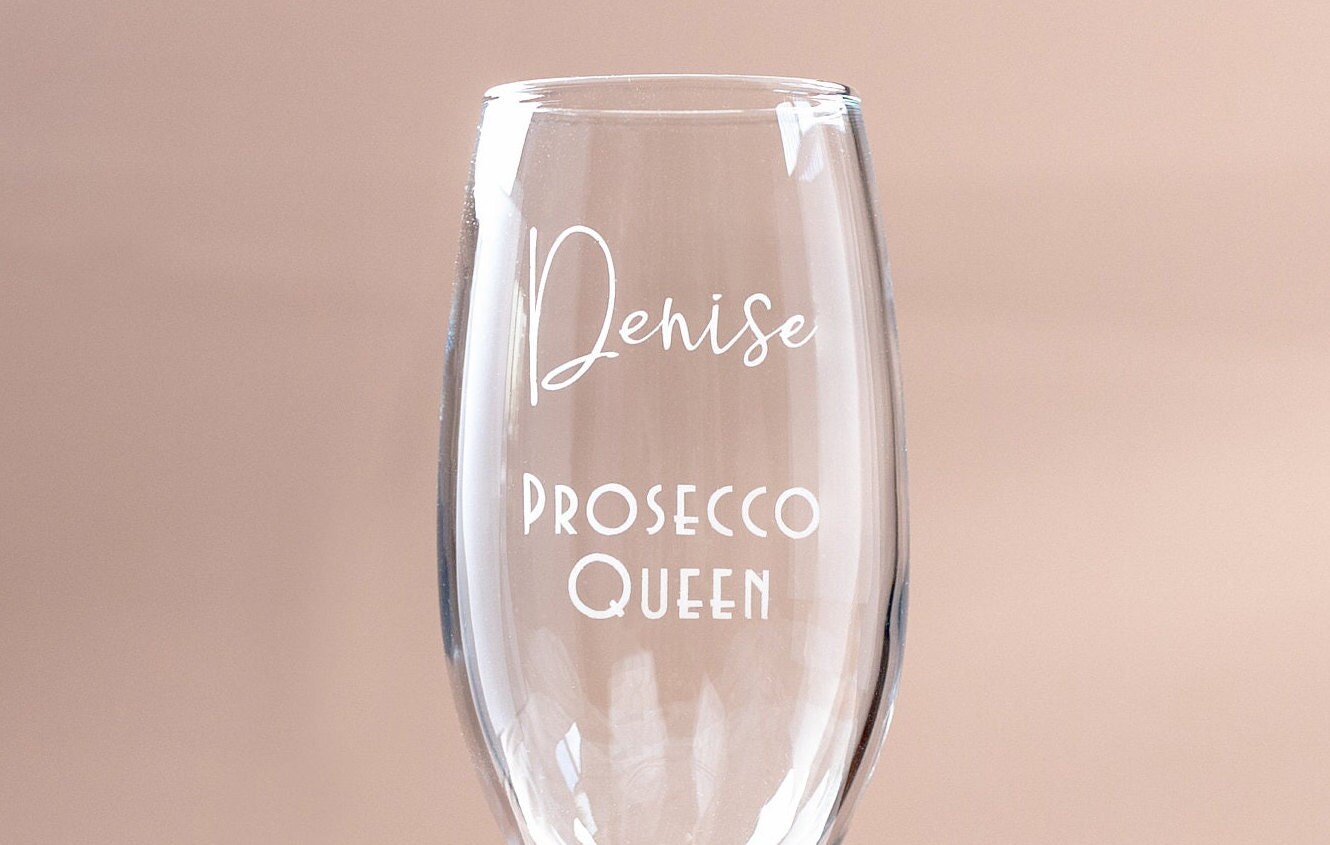 Personalised Prosecco Glass – Custom Name Etched Champagne Flute - Gift ...