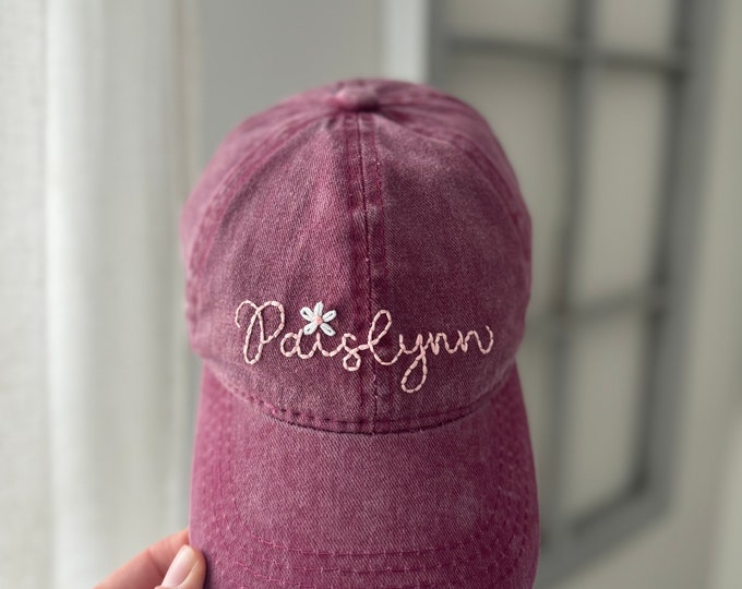 Kids Custom Hat / Toddler Name Hat / Hand Embroidered Toddler Ball Cap ...
