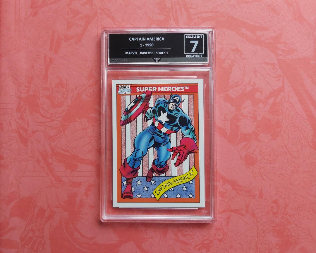 1990 Marvel Universe Captain America Trading Card #1 | Graded 7 ...