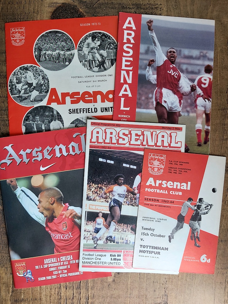 Vintage Arsenal Football Programmes: 1970s-2000s Gift Bundle - Etsy UK