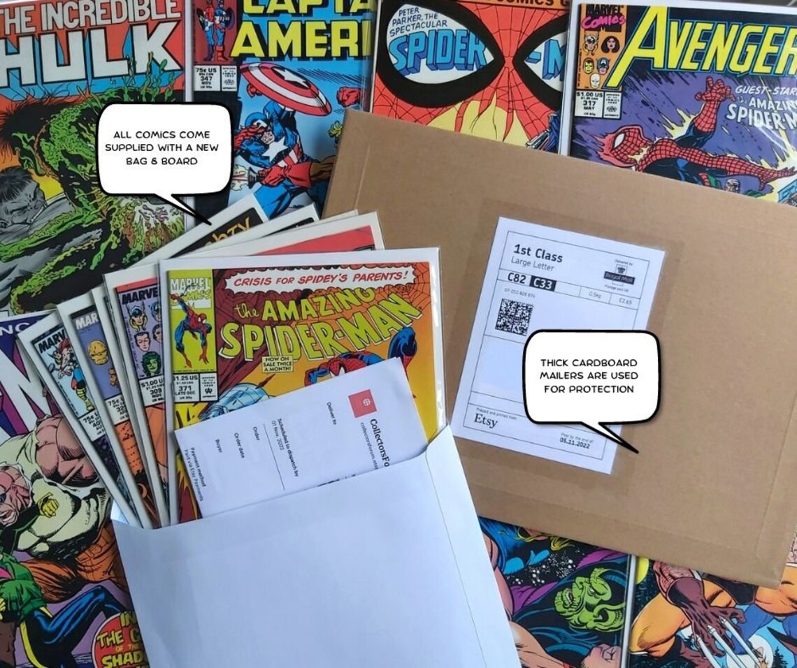 Comic Book Gifts Bundle of 5 High Grade Marvel & DC Vintage Comics From ...