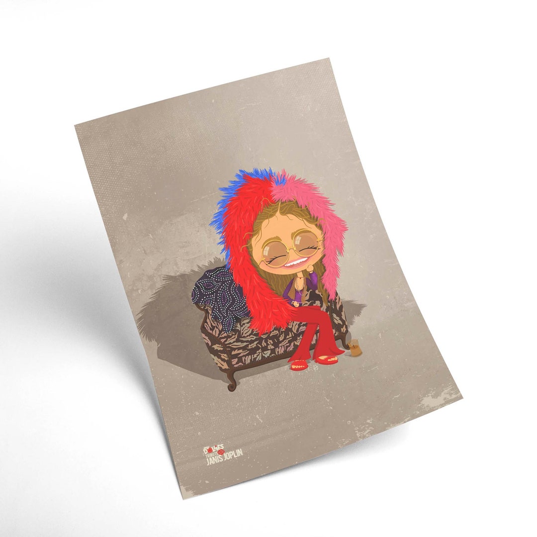 Janis Joplin Illustration for Home Decor, Glycée Print. - Etsy