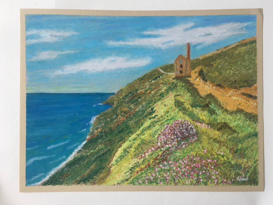 Original Painting Cornwall Oil Pastel - Etsy