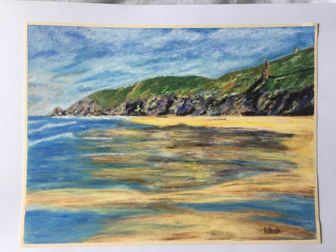 Original Oil Pastel Painting Chapelporth Cornwall - Etsy
