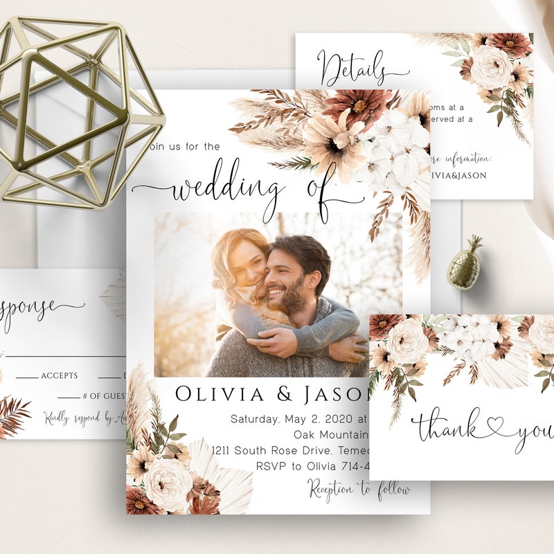 Boho Wedding Invitation - Etsy