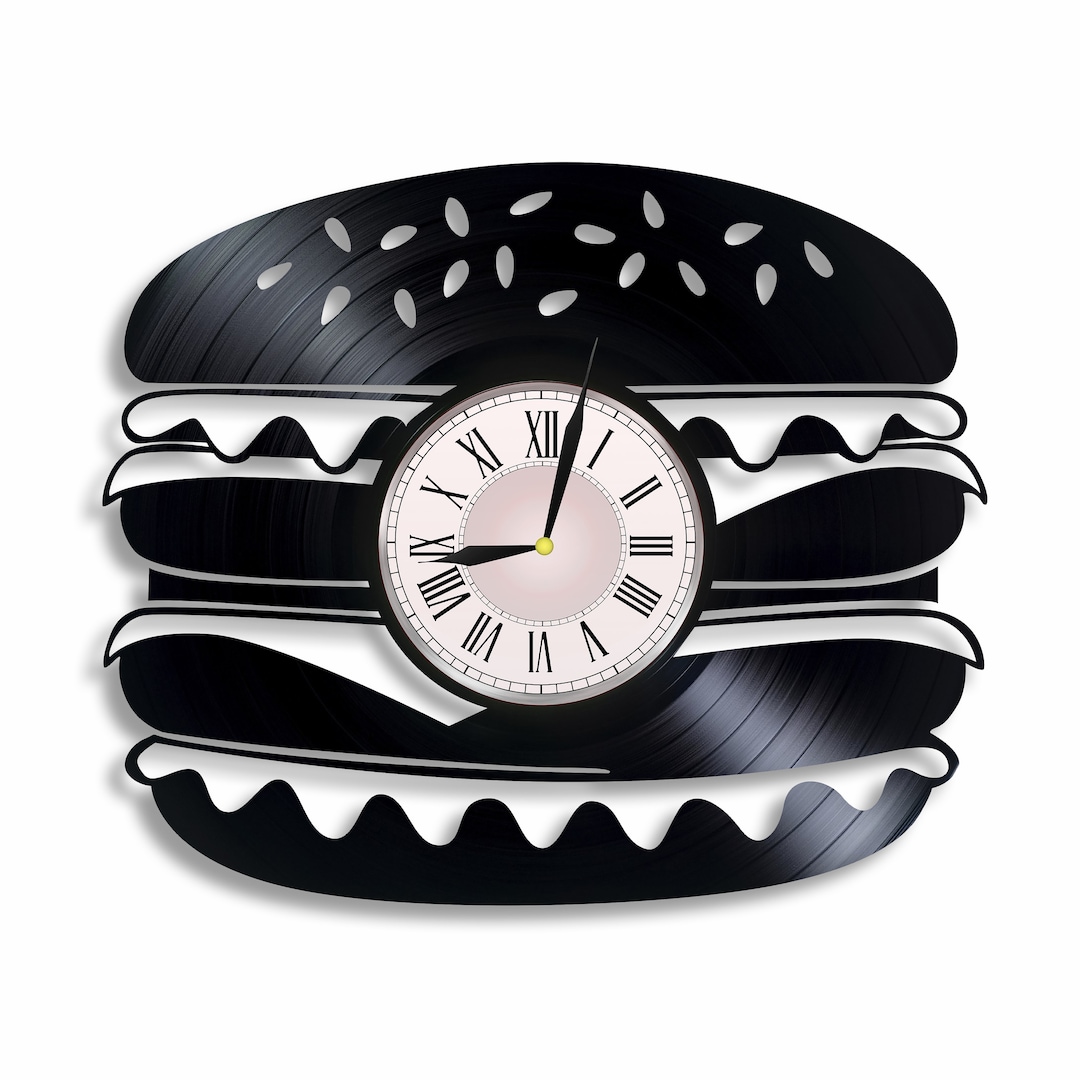 Burger Wall Clock Fun Decor for Burger Lovers and Foodies Perfect Gift ...