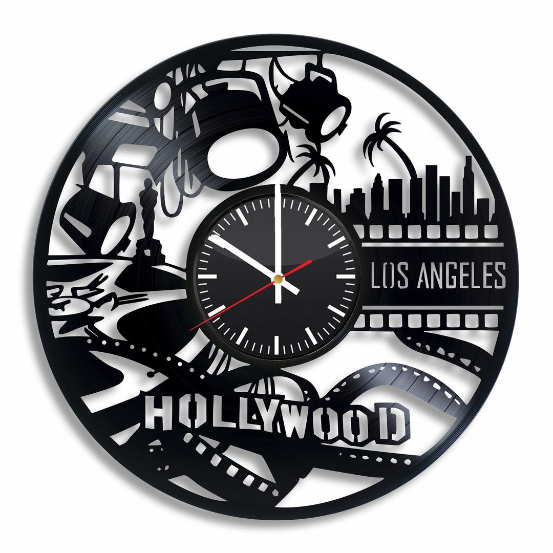 Vinyl Record 12 Funny Hollywood Cinema Club Clock, Cinema Wall Clock ...