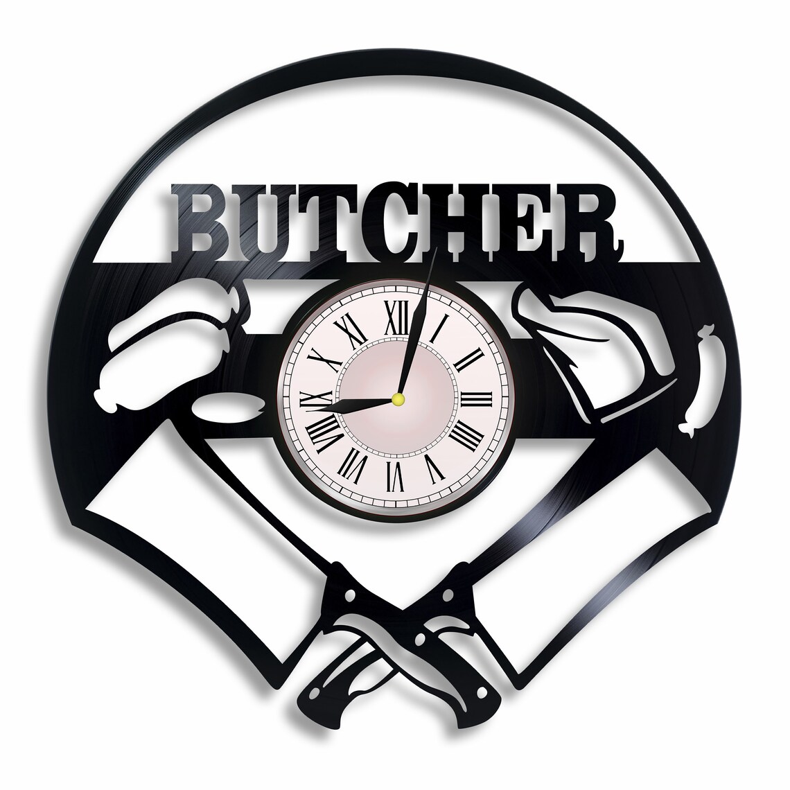Butcher Shop Vinyl Wall Clock, Butcher Art, Butcher Gift for Any ...