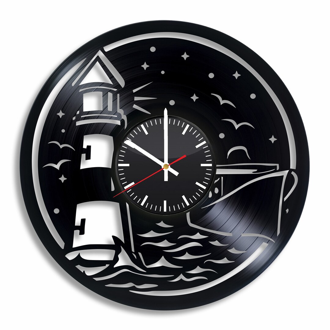 Lighthouse Decor Clock, Nautical Wall Decor, Lighthouse Wall Art ...