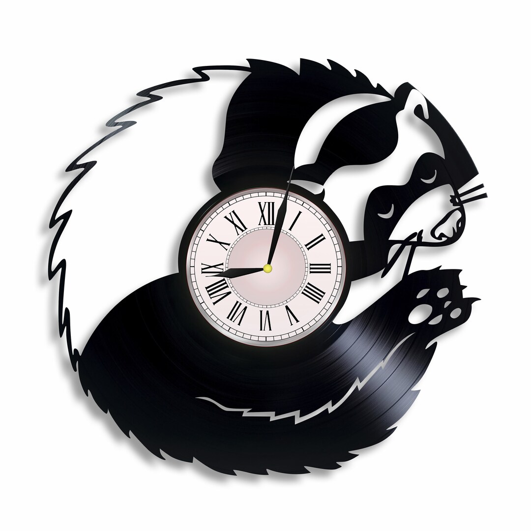 Vinyl Record 12 Ferret Animal Vinyl Wall Clock, Funny Ferret Wall Clock ...