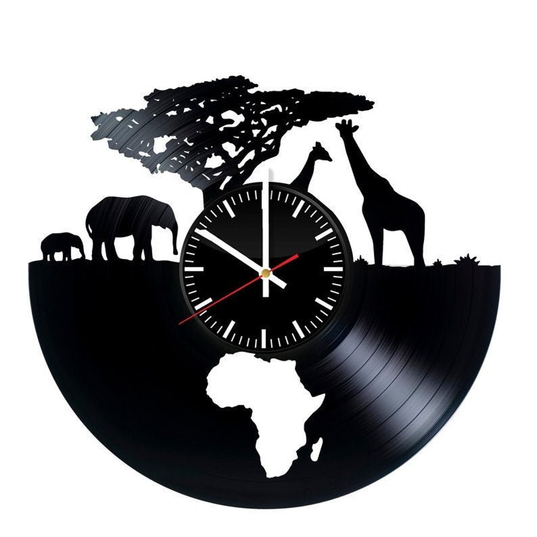 African Safari Wall Clock Stunning Decor With Giraffes, Elephants, and ...