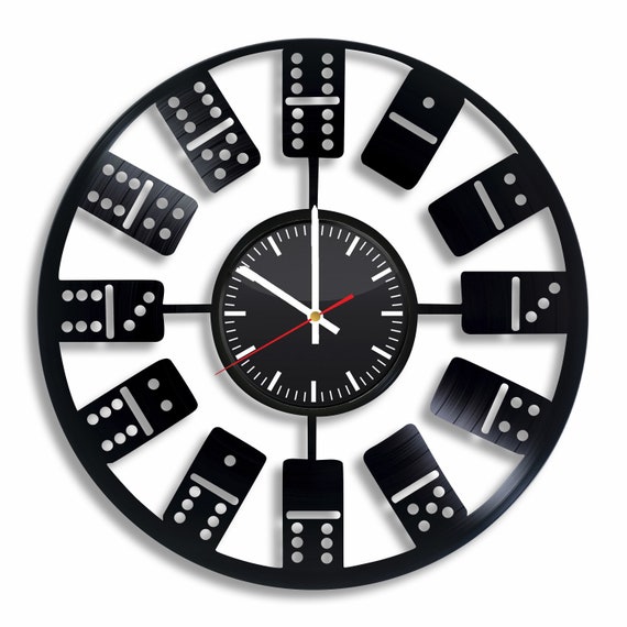 Domino Design Game Art Vinyl Wall Clock Domino Game Design | Etsy